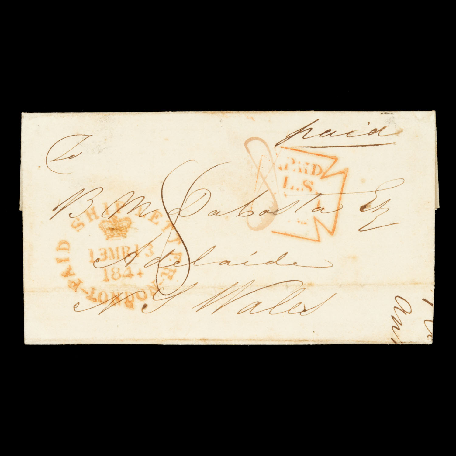 Manuscript letter addressed to early Adelaide merchant Benjamin Da ...