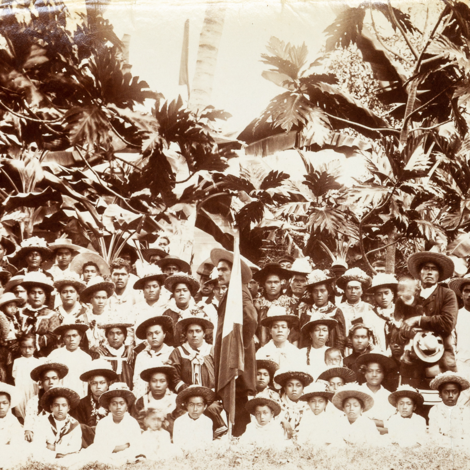 Atiu gathering. Cook Islands, circa 1885. - Douglas Stewart Fine Books