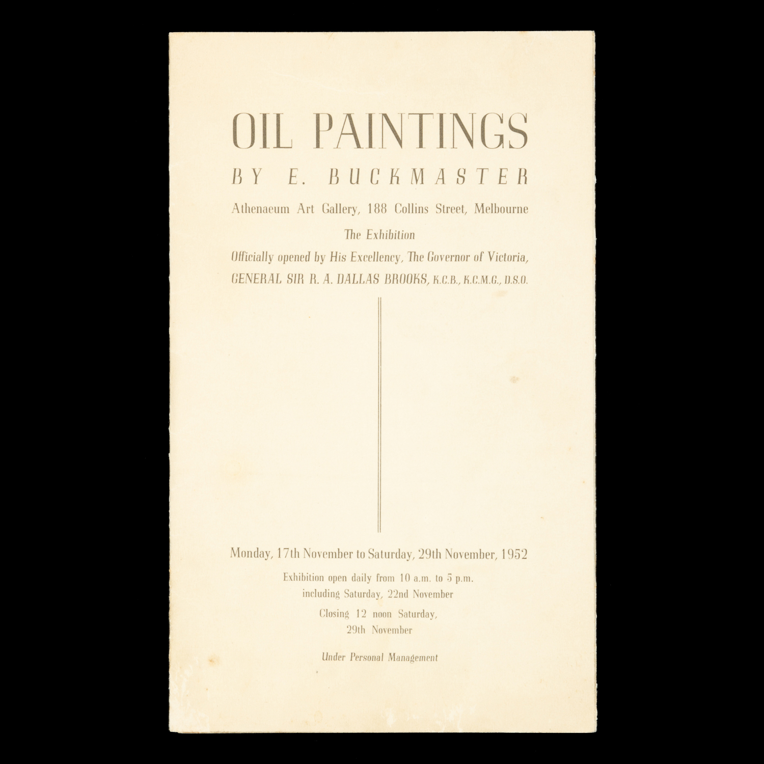 Oil paintings by E. Buckmaster - Douglas Stewart Fine Books