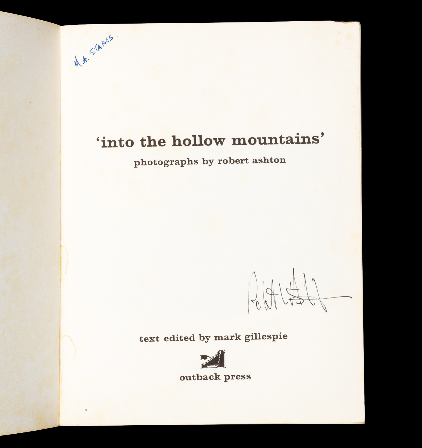 'Into the hollow mountains' - photographs by Robert Ashton (signed copy ...