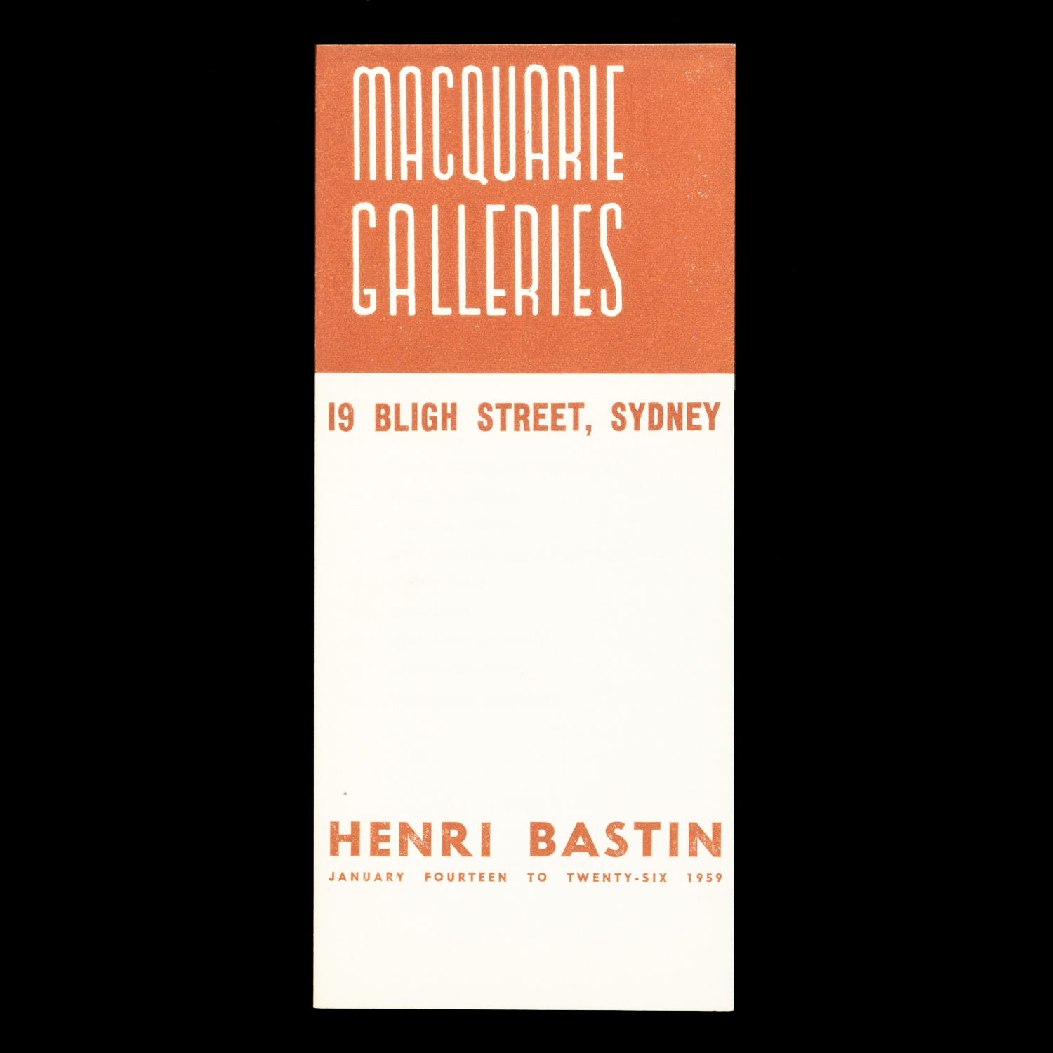 Henri Bastin. January fourteen to twenty-six, 1959 - Douglas Stewart ...