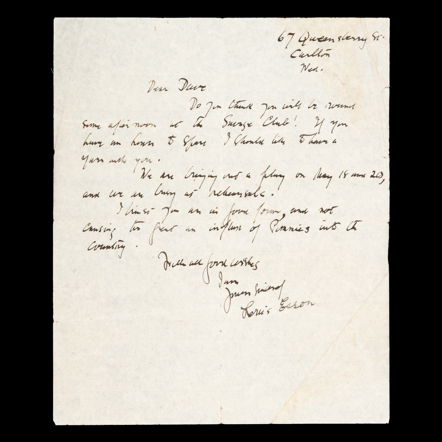 Louis Esson, Australian dramatist and poet : autograph letter, signed ...